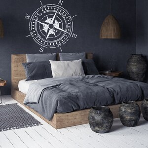 Compass Rose Vinyl Wall Decal Vintage Compass Nautical - Etsy