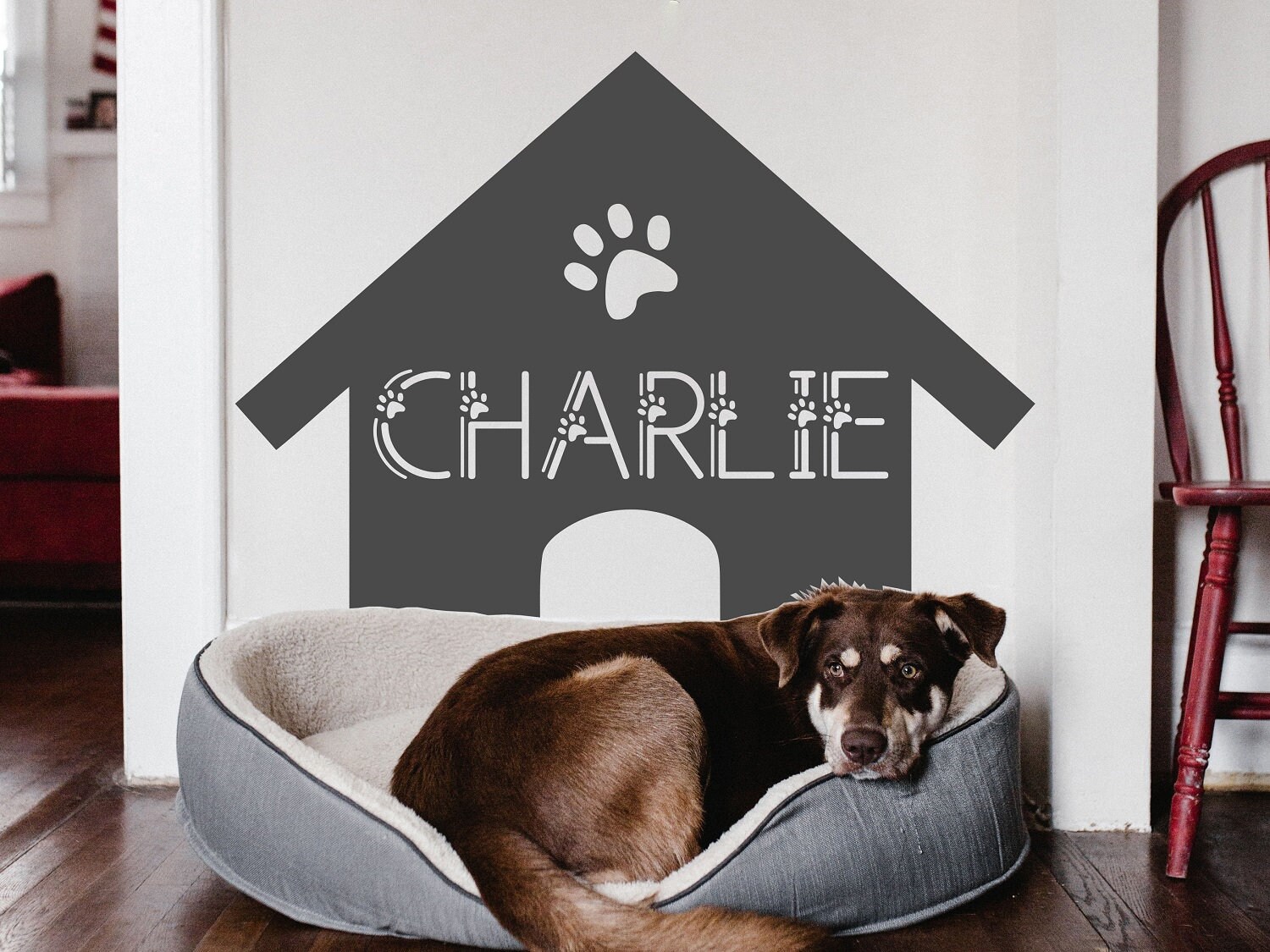 Personalized Dog House Wall Decal Dog House Wall Decor - Etsy