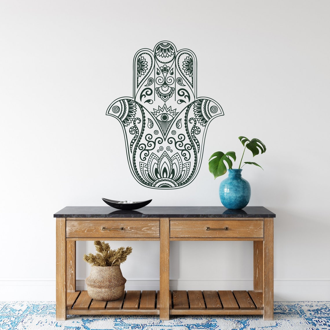 Hand of Fatima Mandala Mandala Art Decal Hamsa Hand Wall - Etsy
