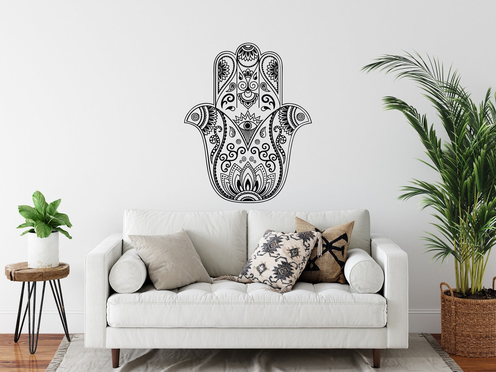 Hand of Fatima Mandala Mandala Art Decal Hamsa Hand Wall - Etsy