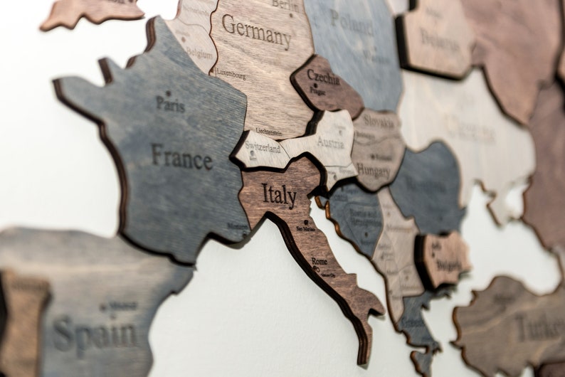 3m/10' 3D Wooden Map World Map Wall Decor 3D World Map - Etsy