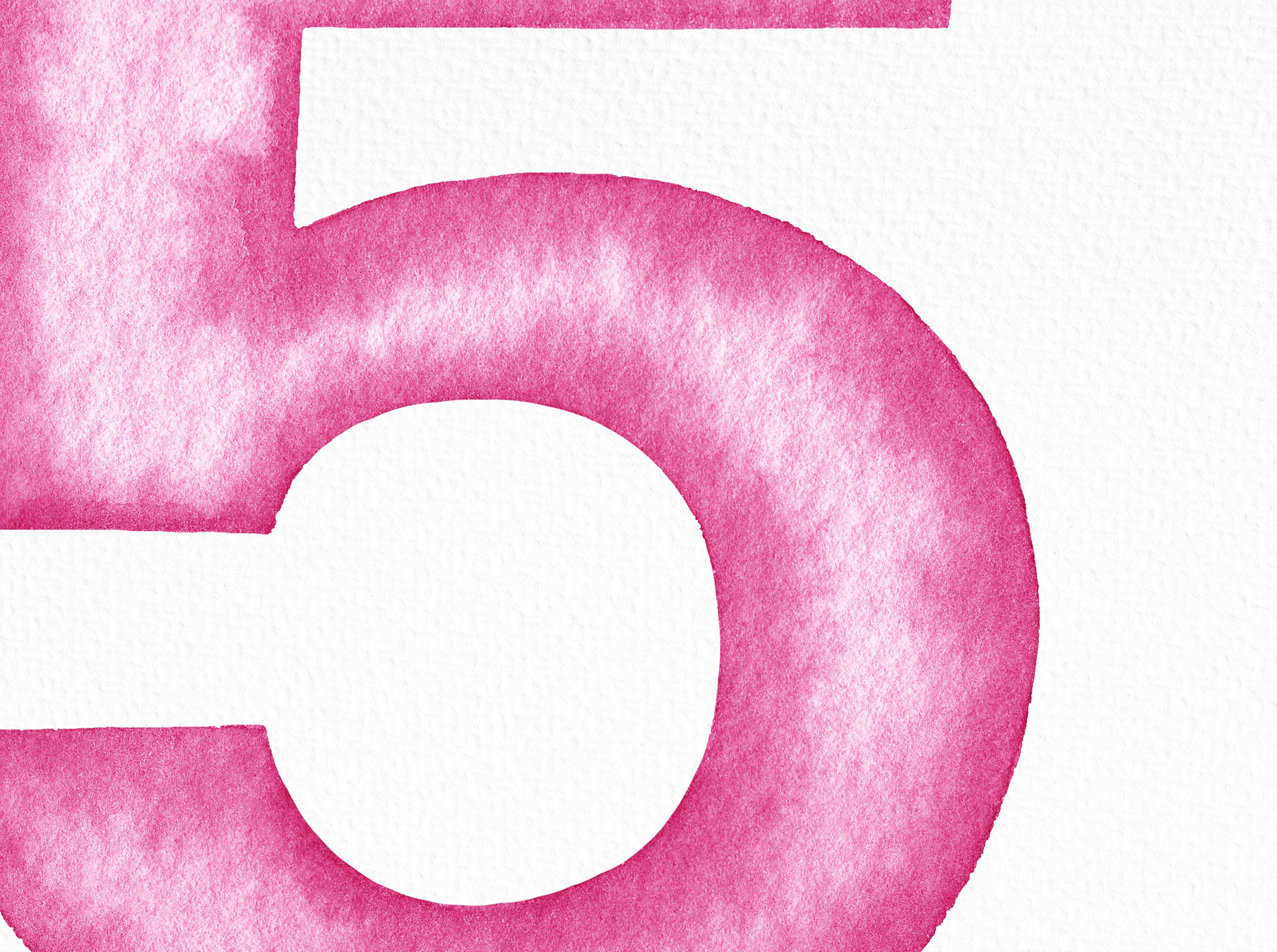 Watercolor Pink Numbers Clipart, Hand Painted Individual PNG, Baby ...