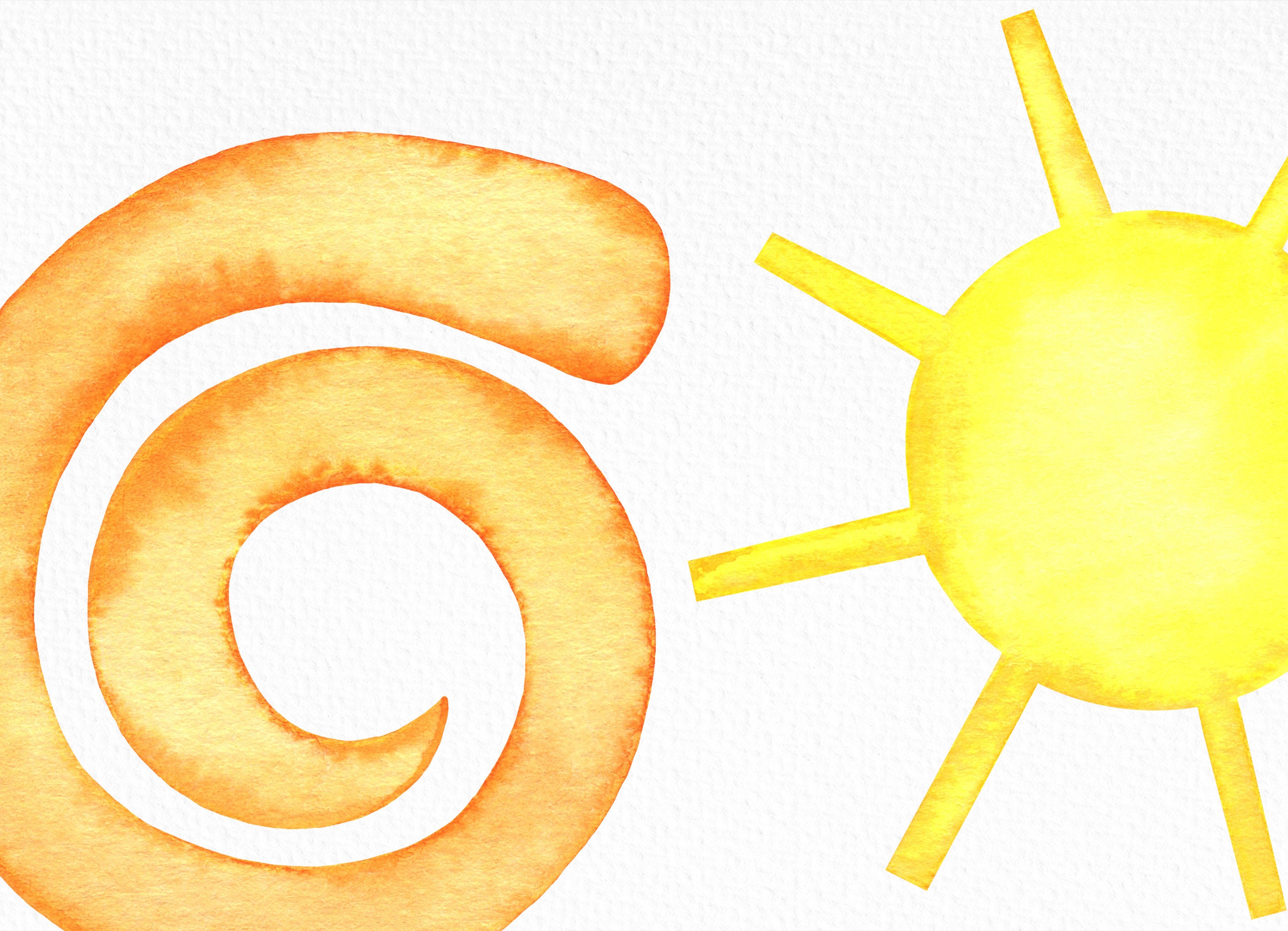 Watercolor Sun Clipart, Hand Painted Watercolor Sun Collection, Summer ...