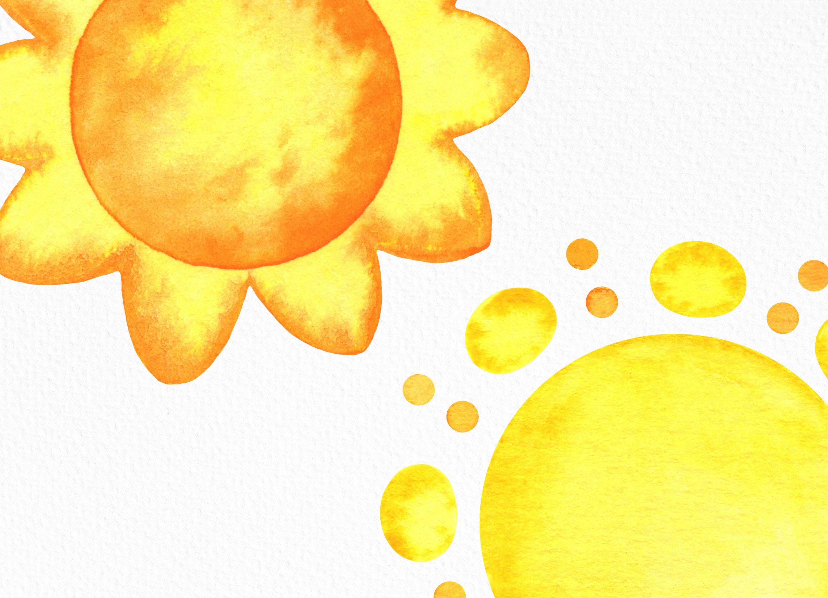 Watercolor Sun Clipart Hand Painted Watercolor Sun - Etsy