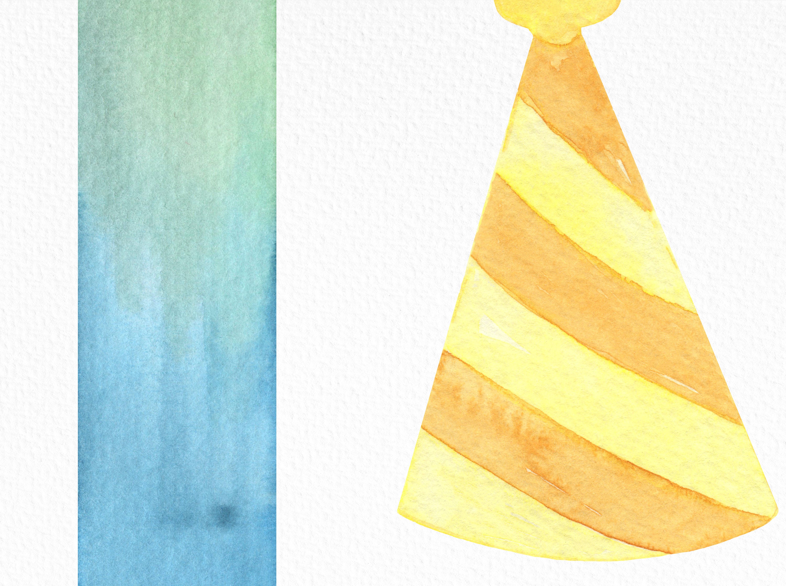 Watercolor Party Hats Clipart, Colorful Birthday Hats and Borders - Etsy