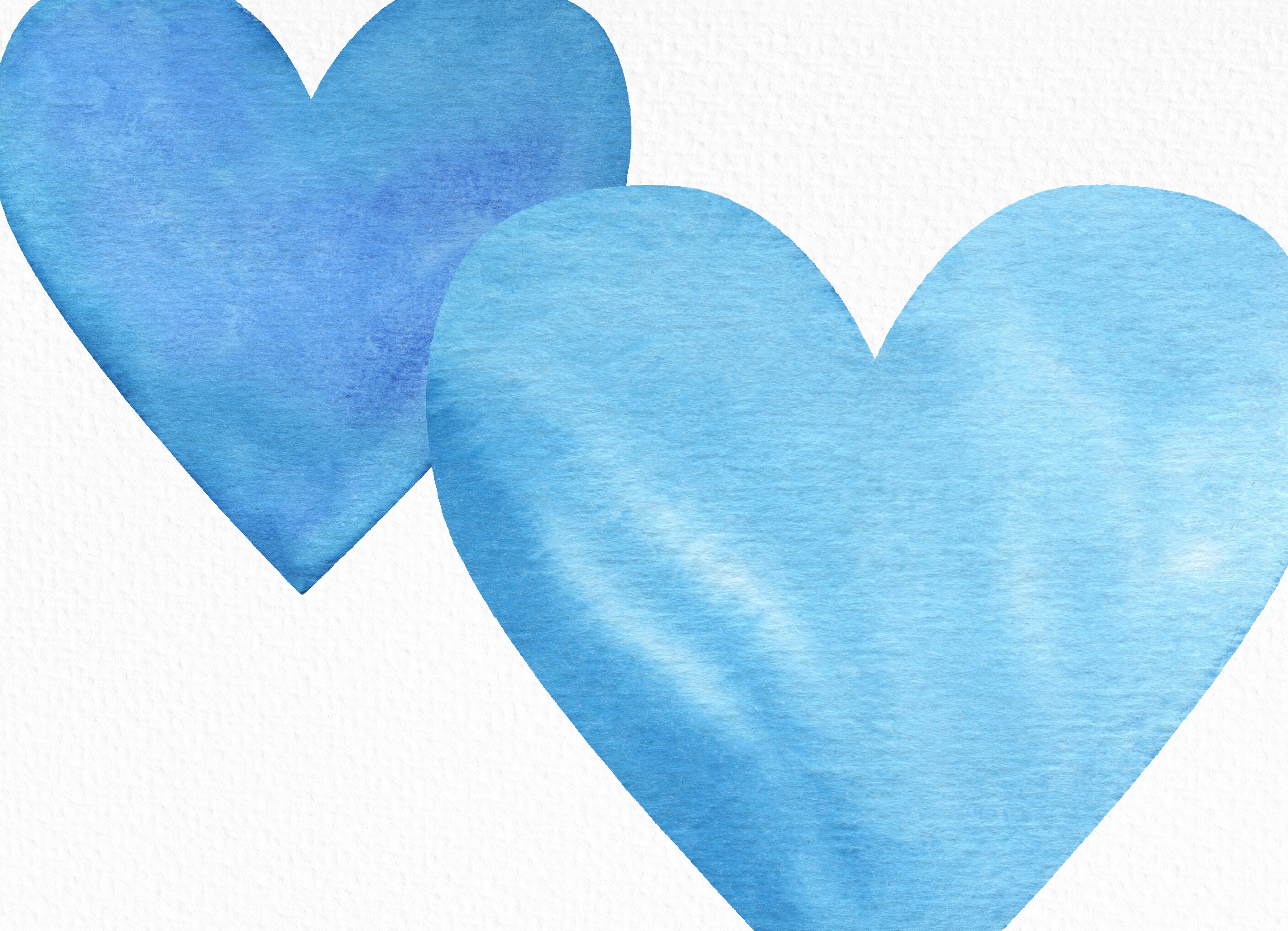 Watercolor Blue Hearts Clipart for Love, Mother's Day, Valentine's Day ...