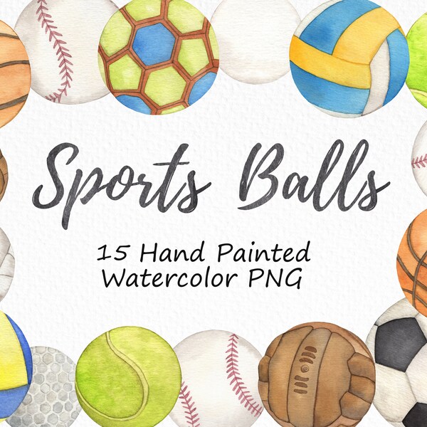 Watercolor Sports - Etsy