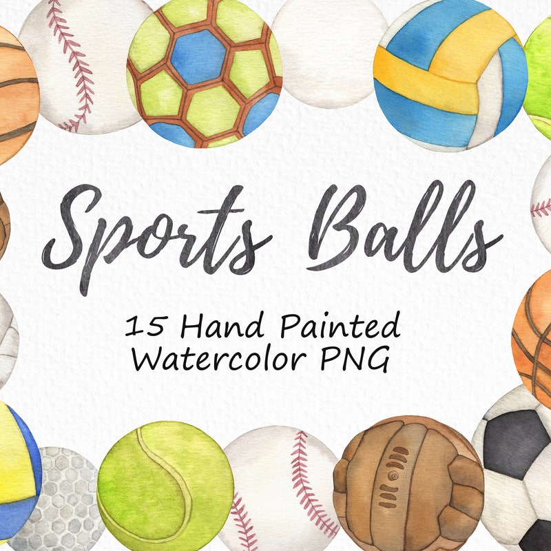 Watercolor Sports - Etsy