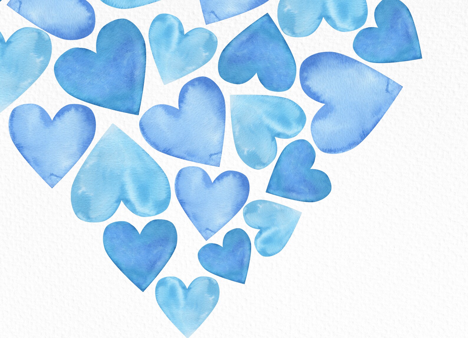 Watercolor Blue Hearts Clipart for Love, Mother's Day, Valentine's Day ...
