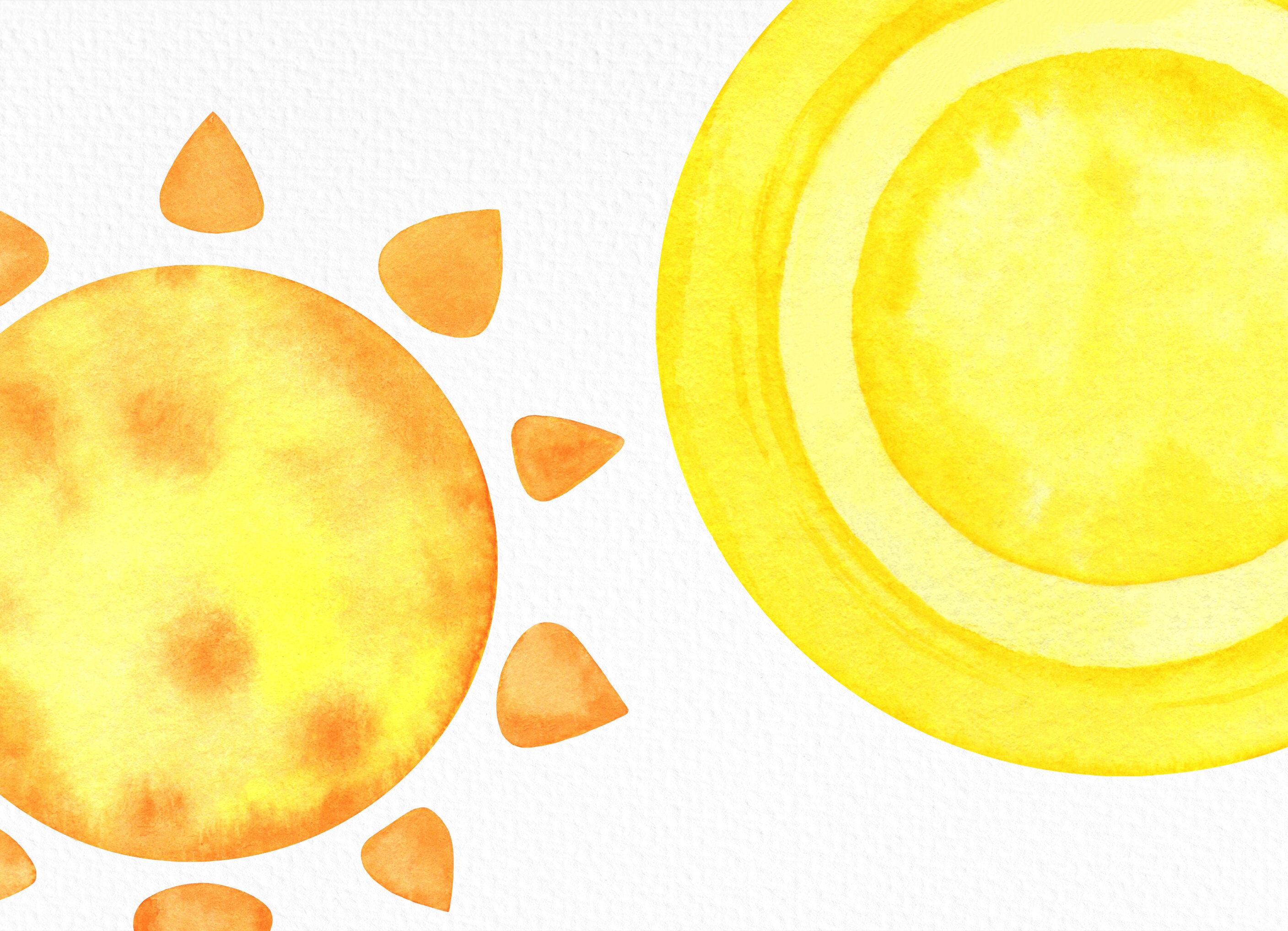 Watercolor Sun Clipart Hand Painted Watercolor Sun - Etsy