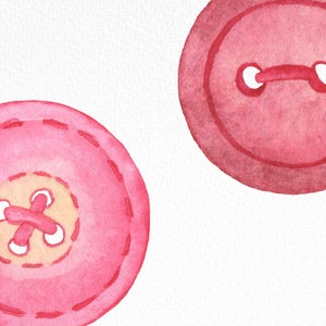 Watercolor Sewing Buttons Clipart, Needlework Pink Scrapbooking Buttons ...