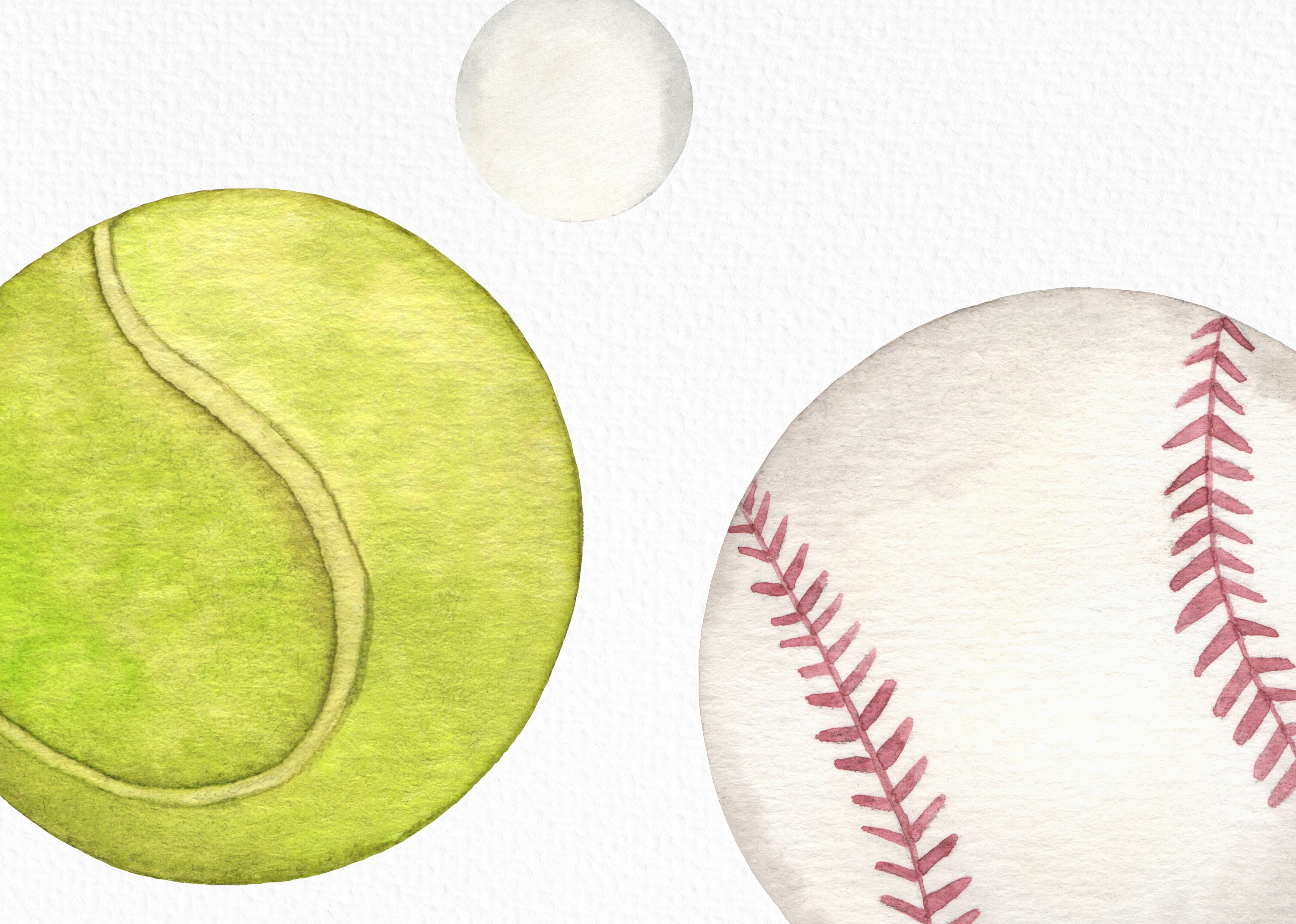 Watercolor Sports Balls Clipart, Sports Clipart, Baseball Football ...