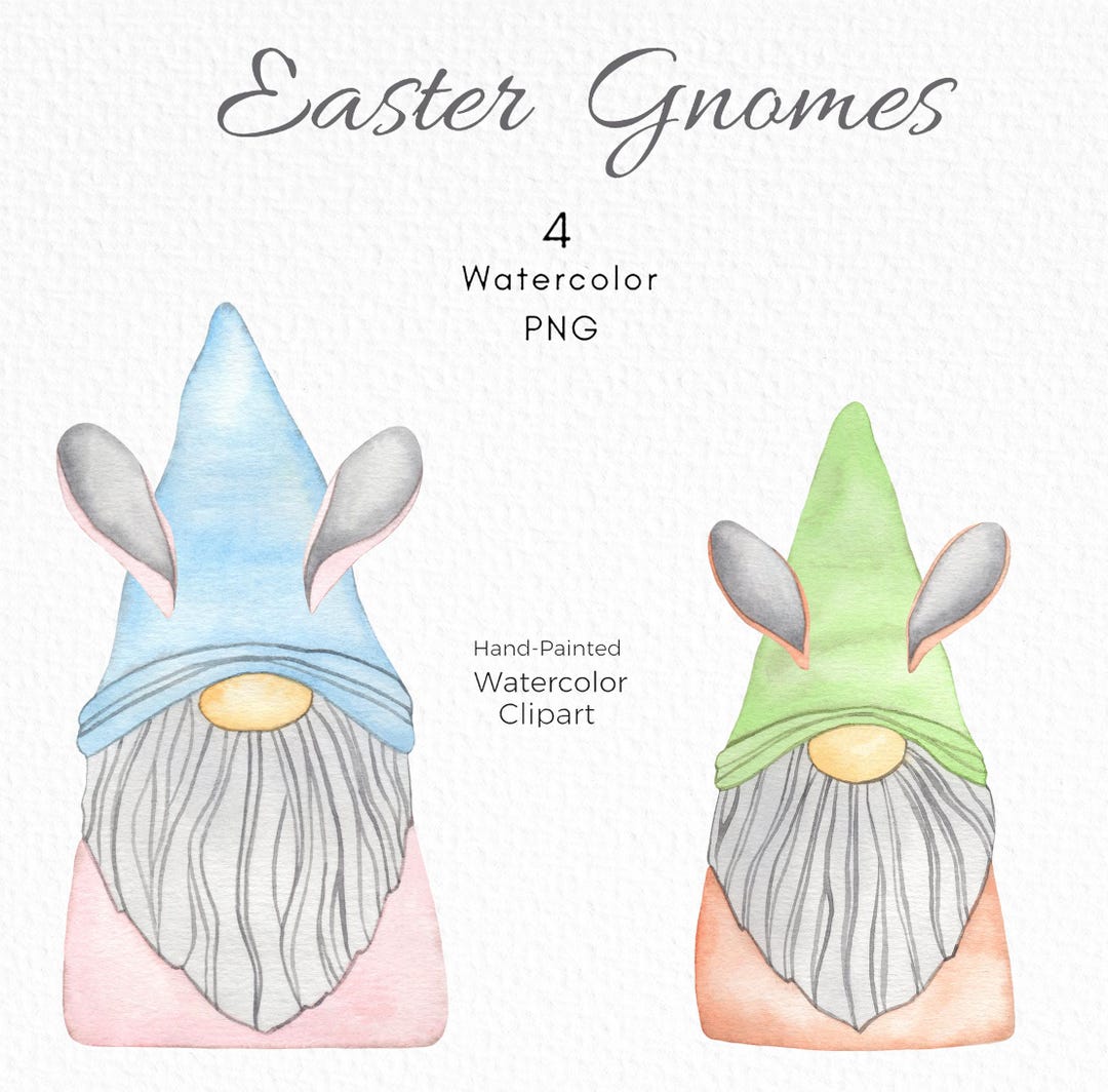 Watercolor Easter Gnomes Clipart, Bunny Gnome, Gnome Rabbits Free Png ...
