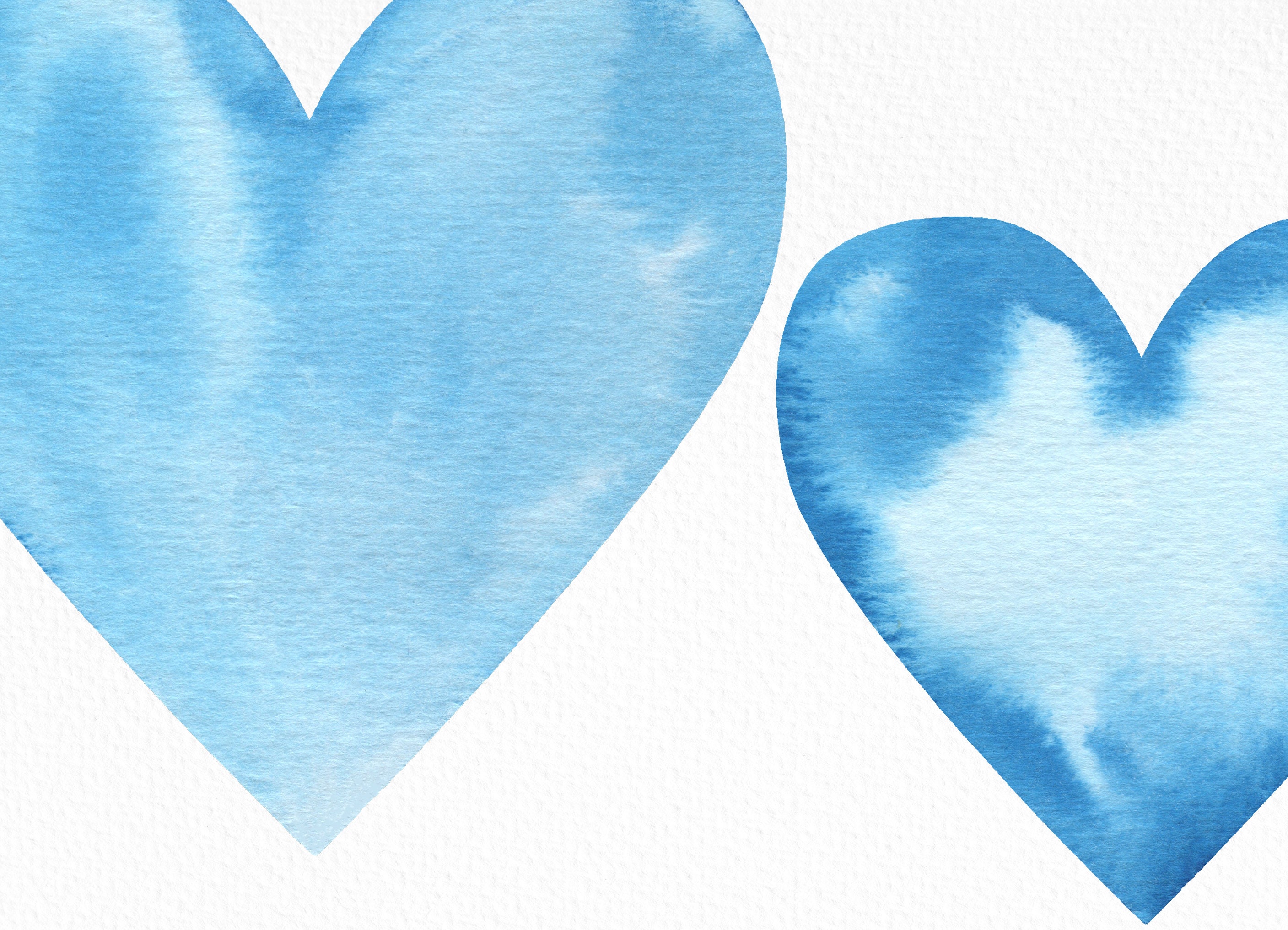 Watercolor Blue Hearts Clipart for Love, Mother's Day, Valentine's Day ...