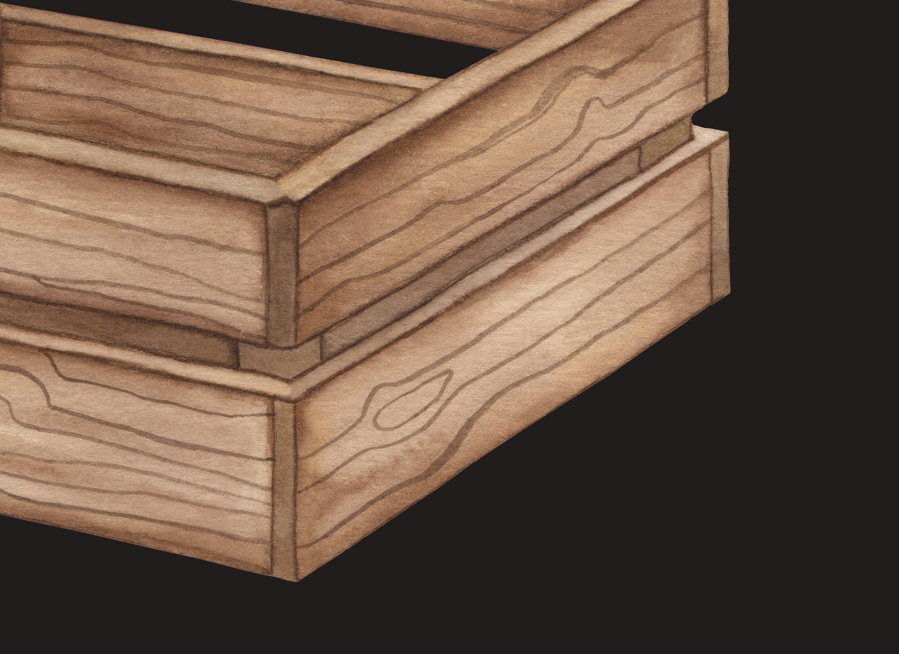 Watercolor Wooden Box Clipart Farmhouse Garden Crates PNG - Etsy