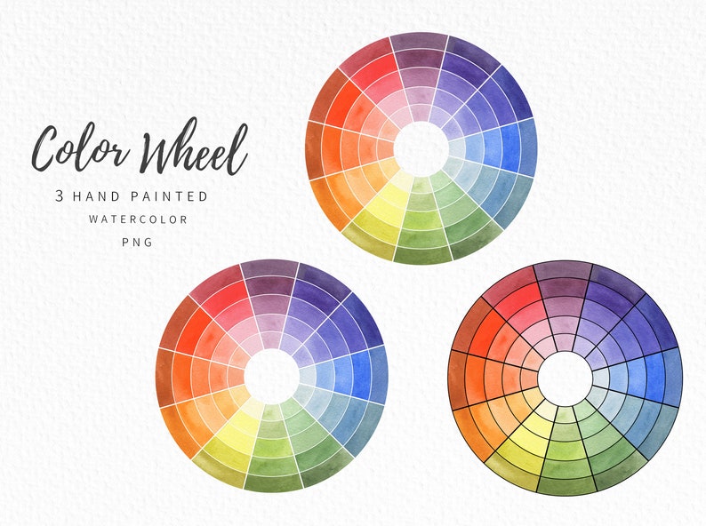 Color Wheel Watercolor PNG for Designers, Artists and Printers - Etsy
