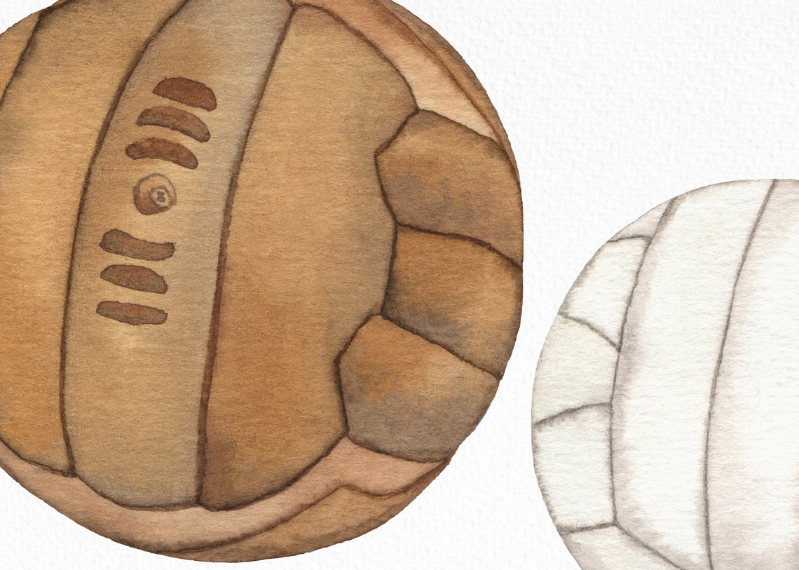 Watercolor Sports Balls Clipart, Sports Clipart, Bowling Football ...