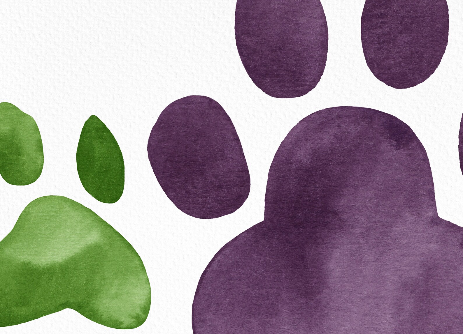 Watercolor Paw Prints Clipart Dog Bear Paw Prints PNG - Etsy