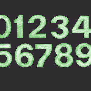 Watercolor Green Numbers Clipart, Hand Painted Individual PNG, Baby ...