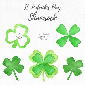 Watercolor St. Patrick's Day Clipart, Shamrock PNG, Lucky Green Party ...