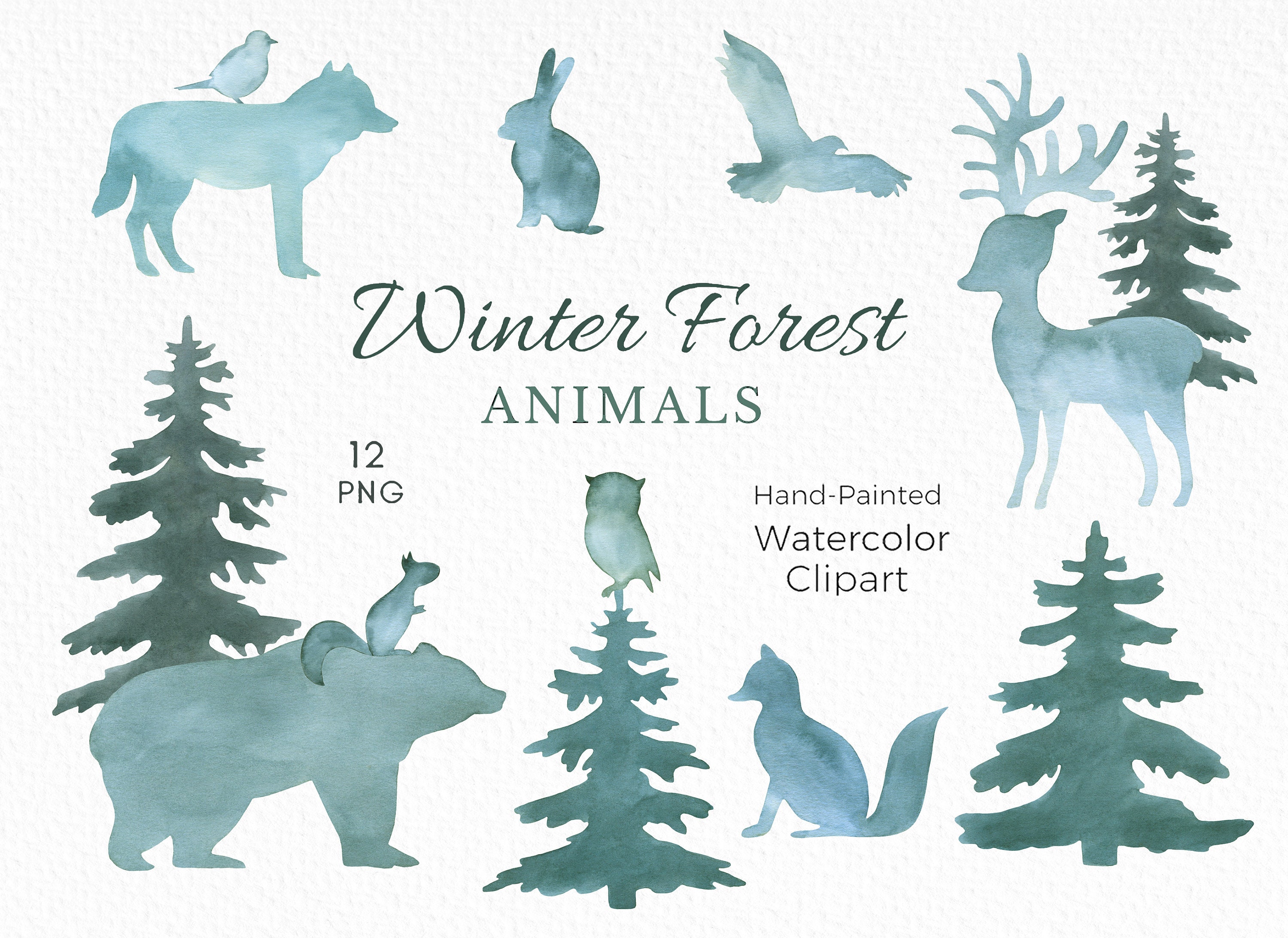 Craft Supplies & Tools Materials Winter Woodland Landscape Winter ...