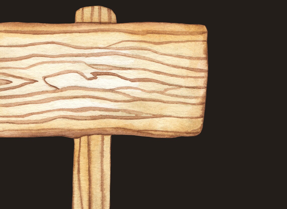 Watercolor Wooden Signs Clipart Wooden Boards Rustic - Etsy