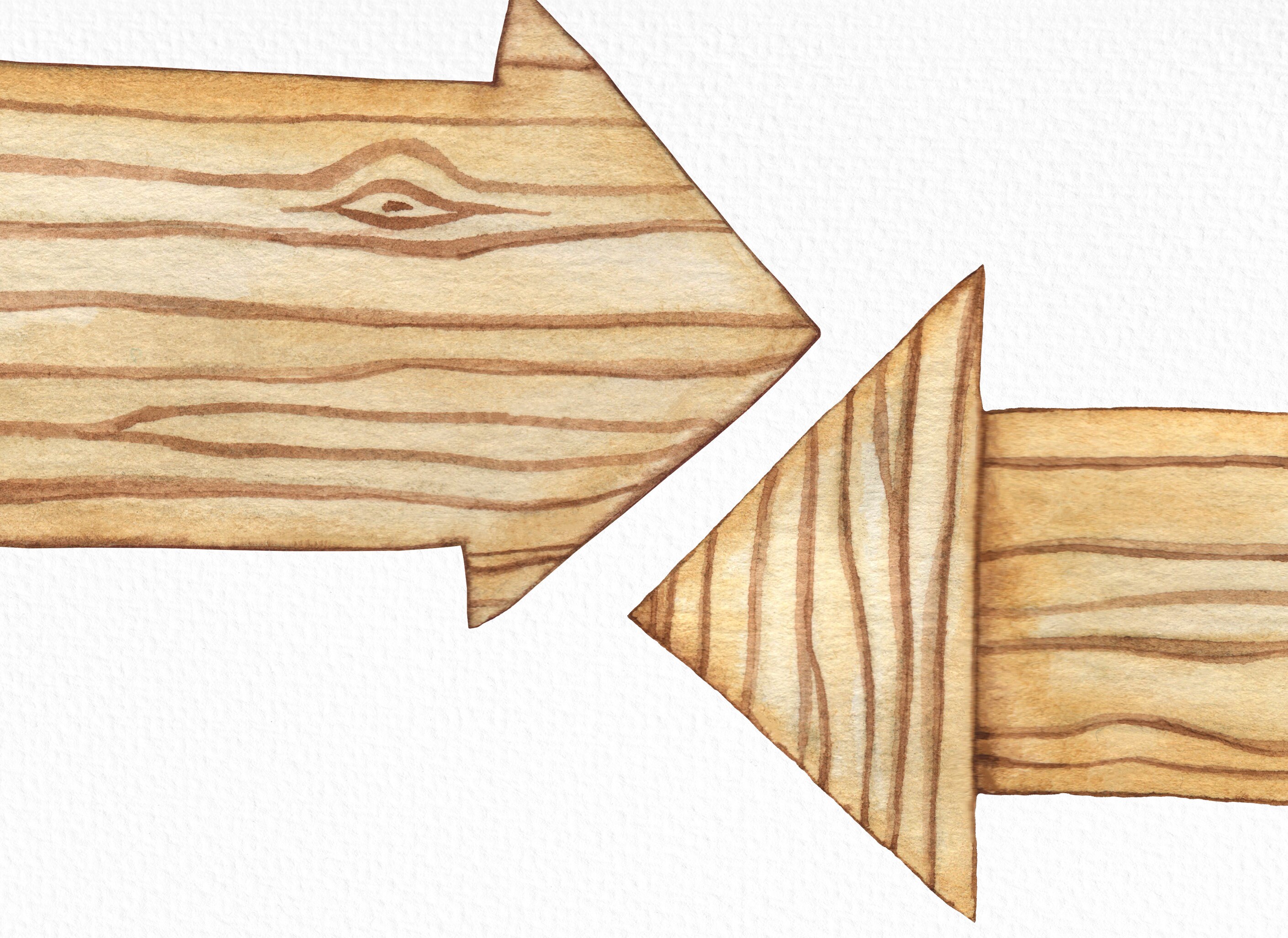 Watercolor Wooden Signs Clipart, Wooden Boards, Rustic Elements - Etsy