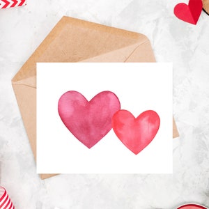 Watercolor Pink Hearts Clipart for Love Mother's Day - Etsy