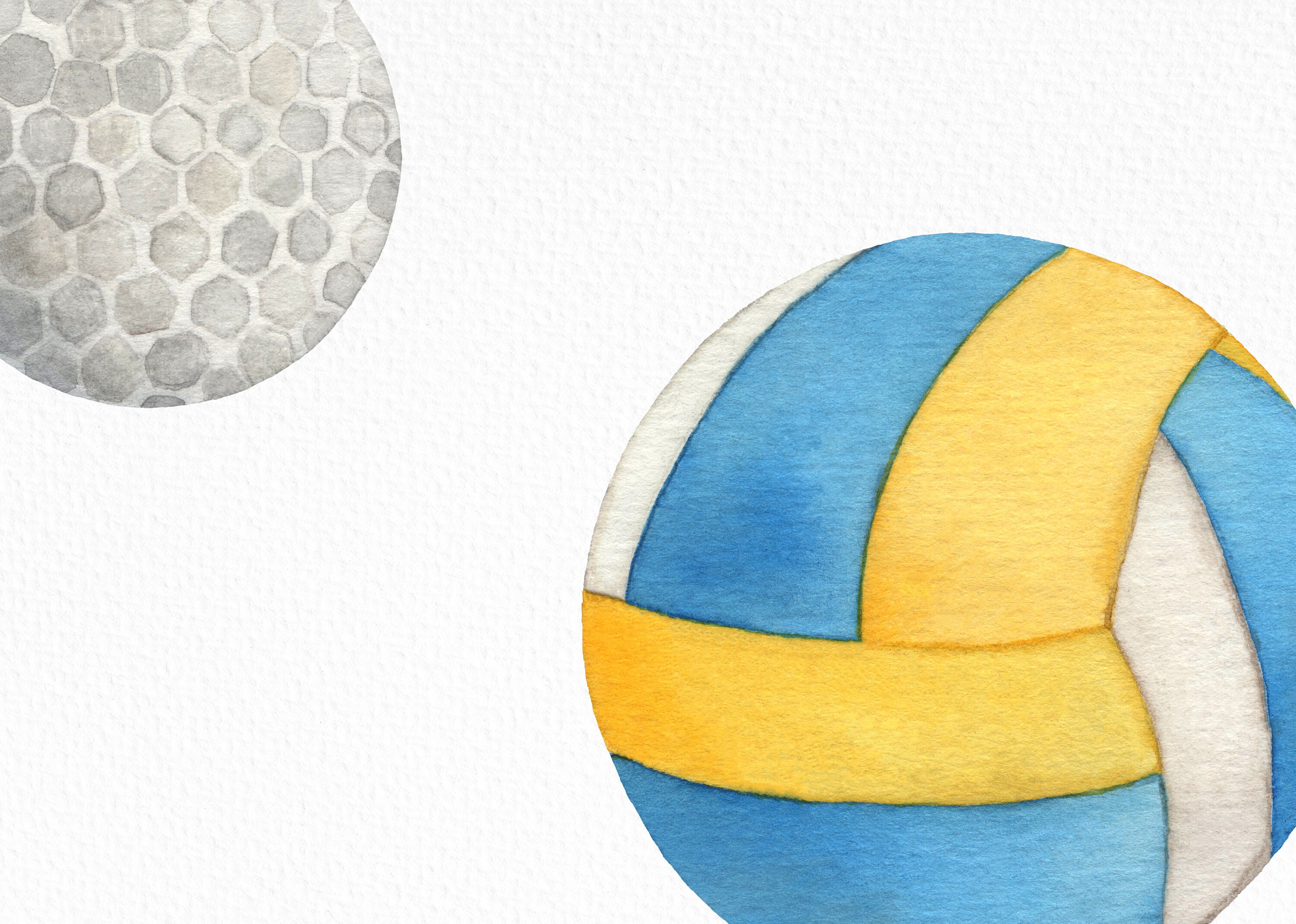 Watercolor Sports Balls Clipart, Sports Clipart, Baseball Football ...