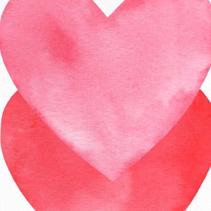 Watercolor Pink Hearts Clipart for Love Mother's Day - Etsy