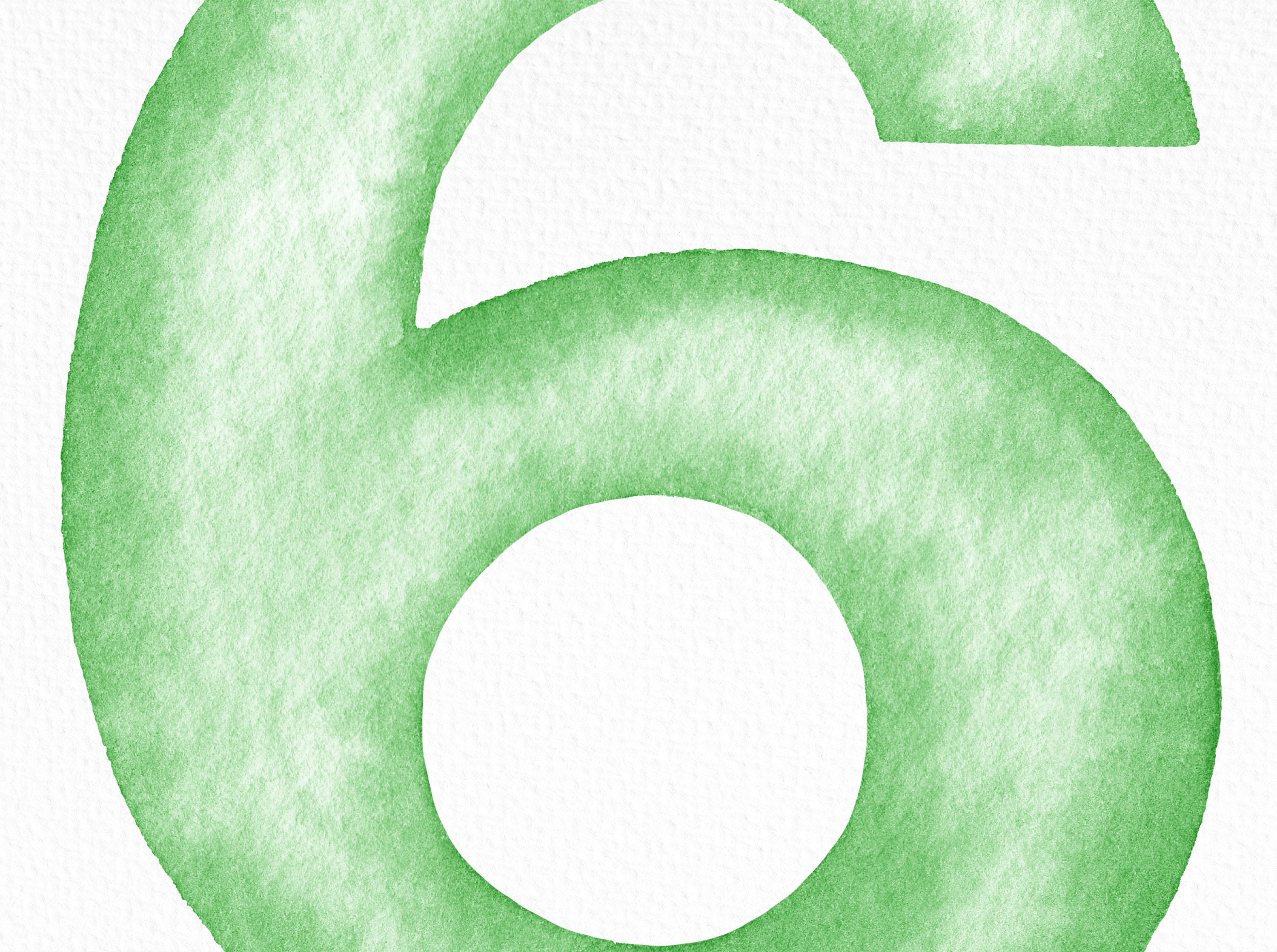 Watercolor Green Numbers Clipart, Hand Painted Individual PNG, Baby ...