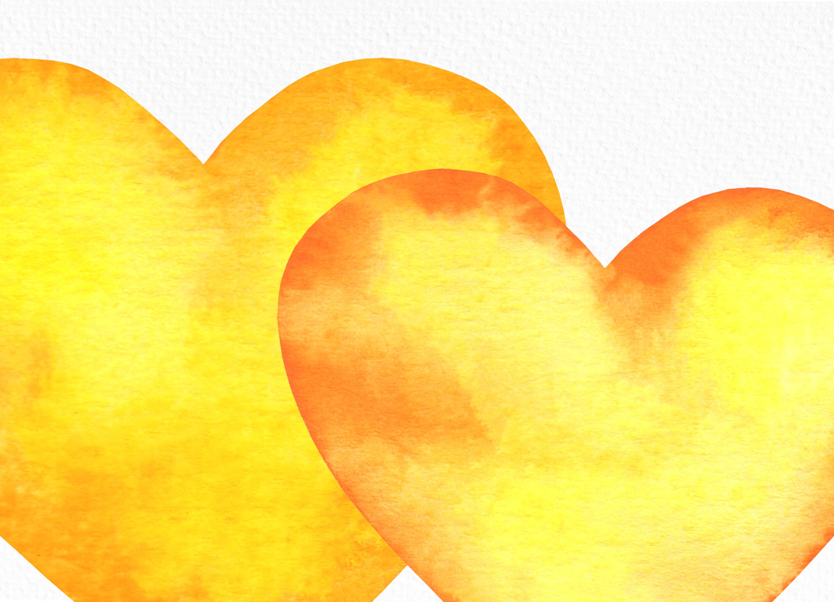 Watercolor Yellow Hearts Clipart for Love, Mother's Day, Valentine's ...