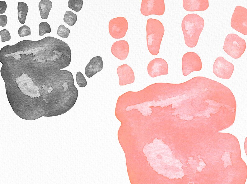 Watercolor Handprints Clipart, Colorful Hand Prints PNG, Baby Kids ...