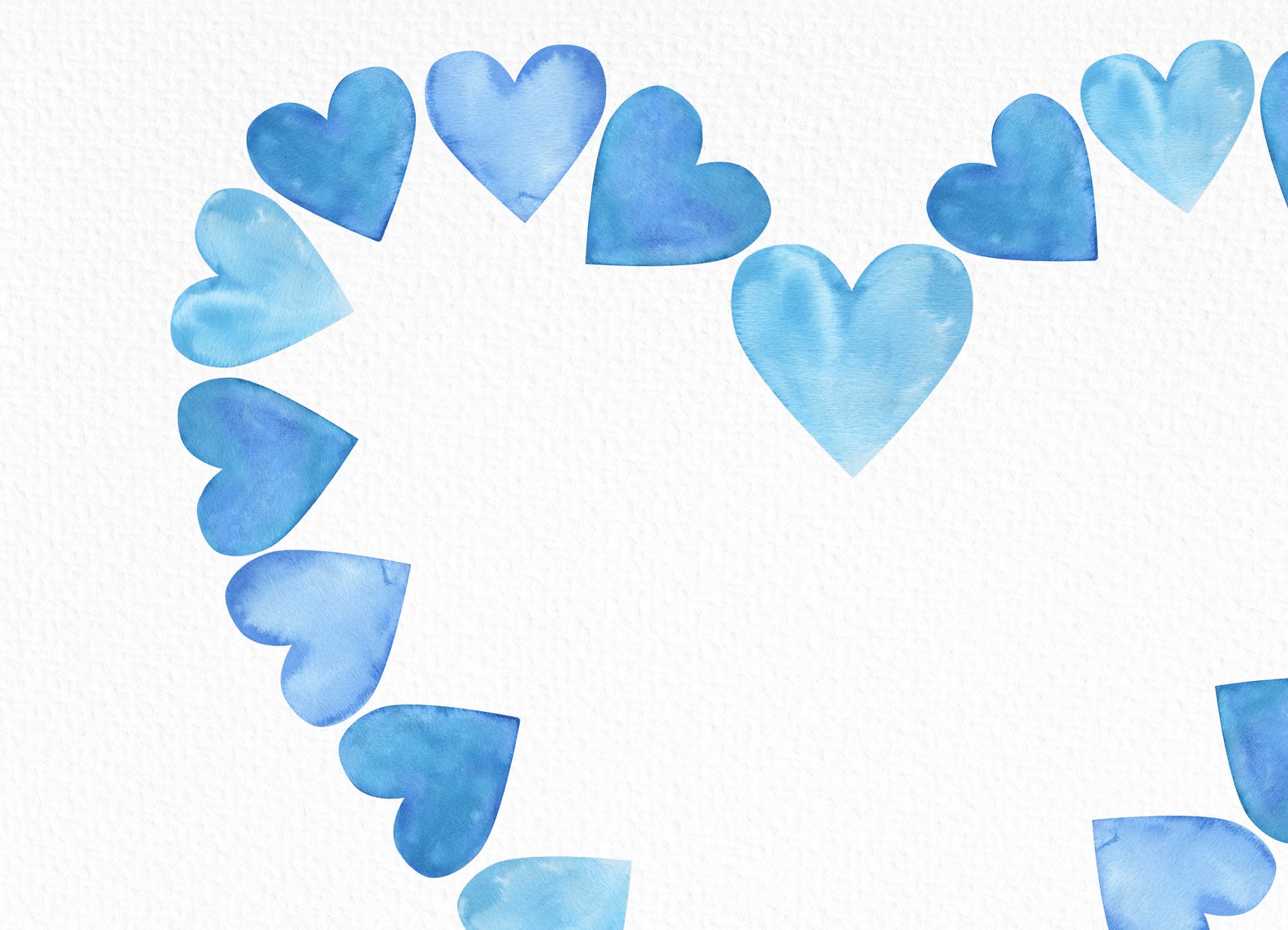 Watercolor Blue Hearts Clipart for Love, Mother's Day, Valentine's Day ...