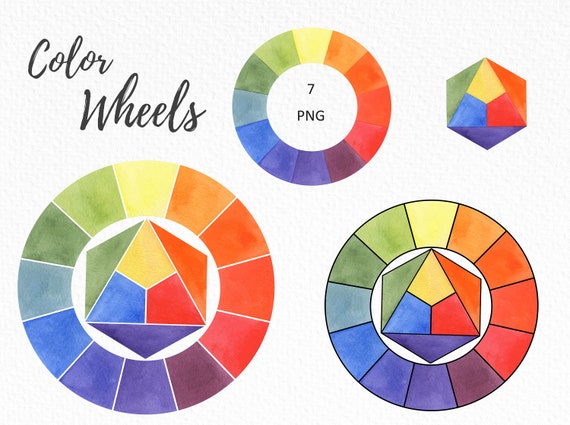 Color Wheel Watercolor PNG for Designers Artists and Printers | Etsy