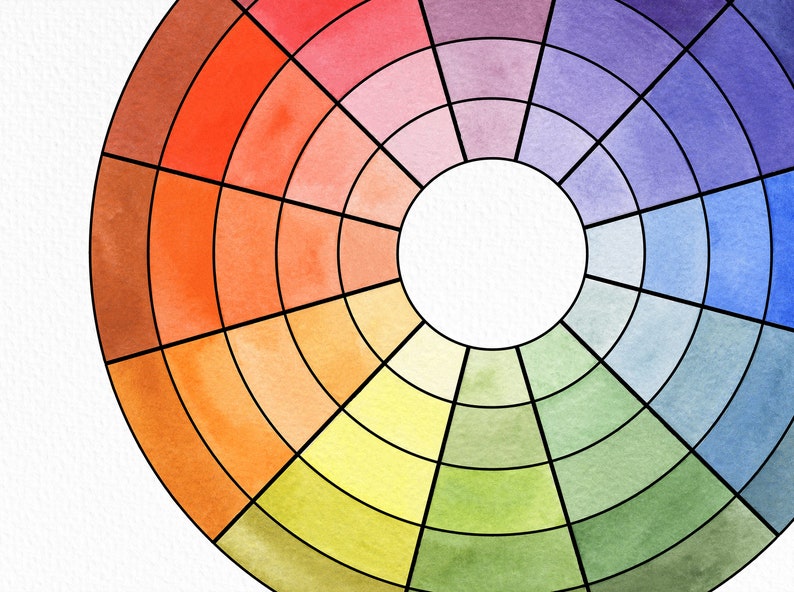 Color Wheel Watercolor PNG for Designers, Artists and Printers - Etsy