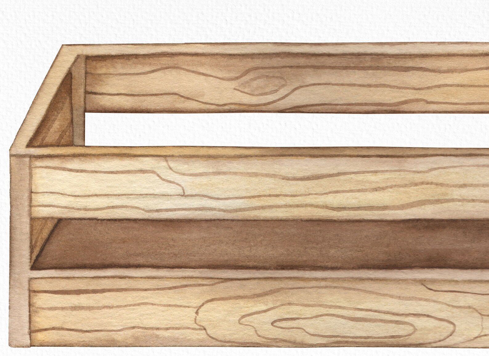 Watercolor Wooden Box Clipart Farmhouse Garden Crates PNG - Etsy