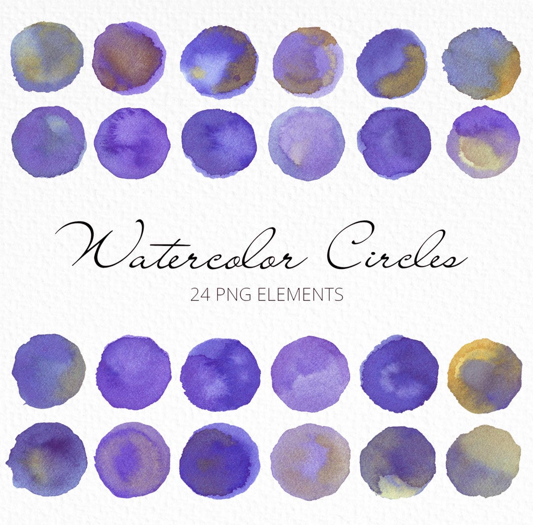 Watercolor Violet Circles Clipart, Round Clipart, Violet Circles PNG ...