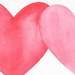 Watercolor Pink Hearts Clipart for Love Mother's Day - Etsy