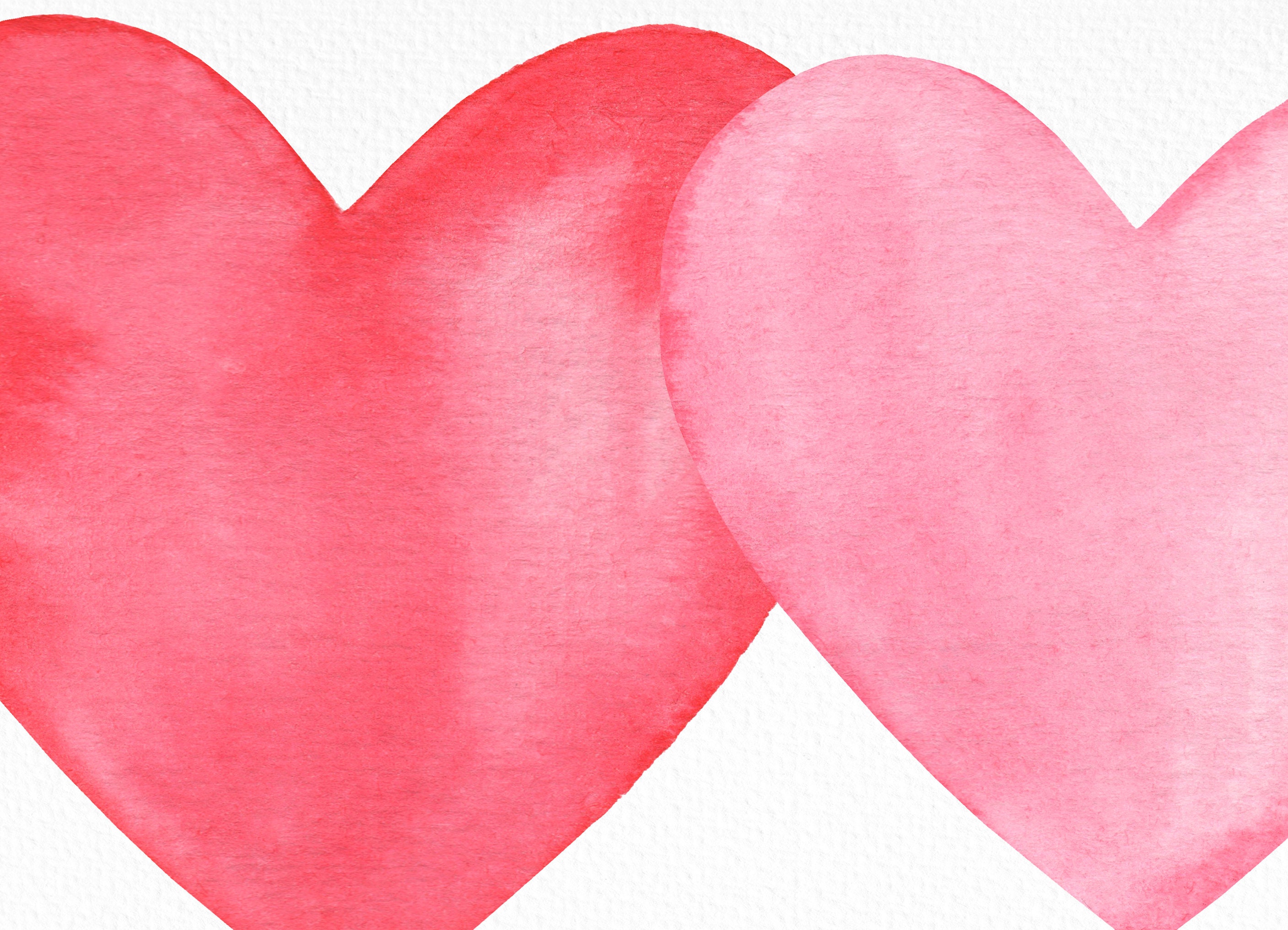 Watercolor Pink Hearts Clipart for Love, Mother's Day, Valentine's Day ...