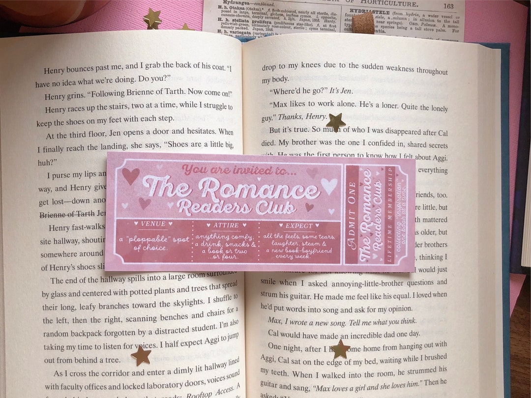 The Romance Readers Club | Bookmarks | Book Club Ticket | Book Lovers ...