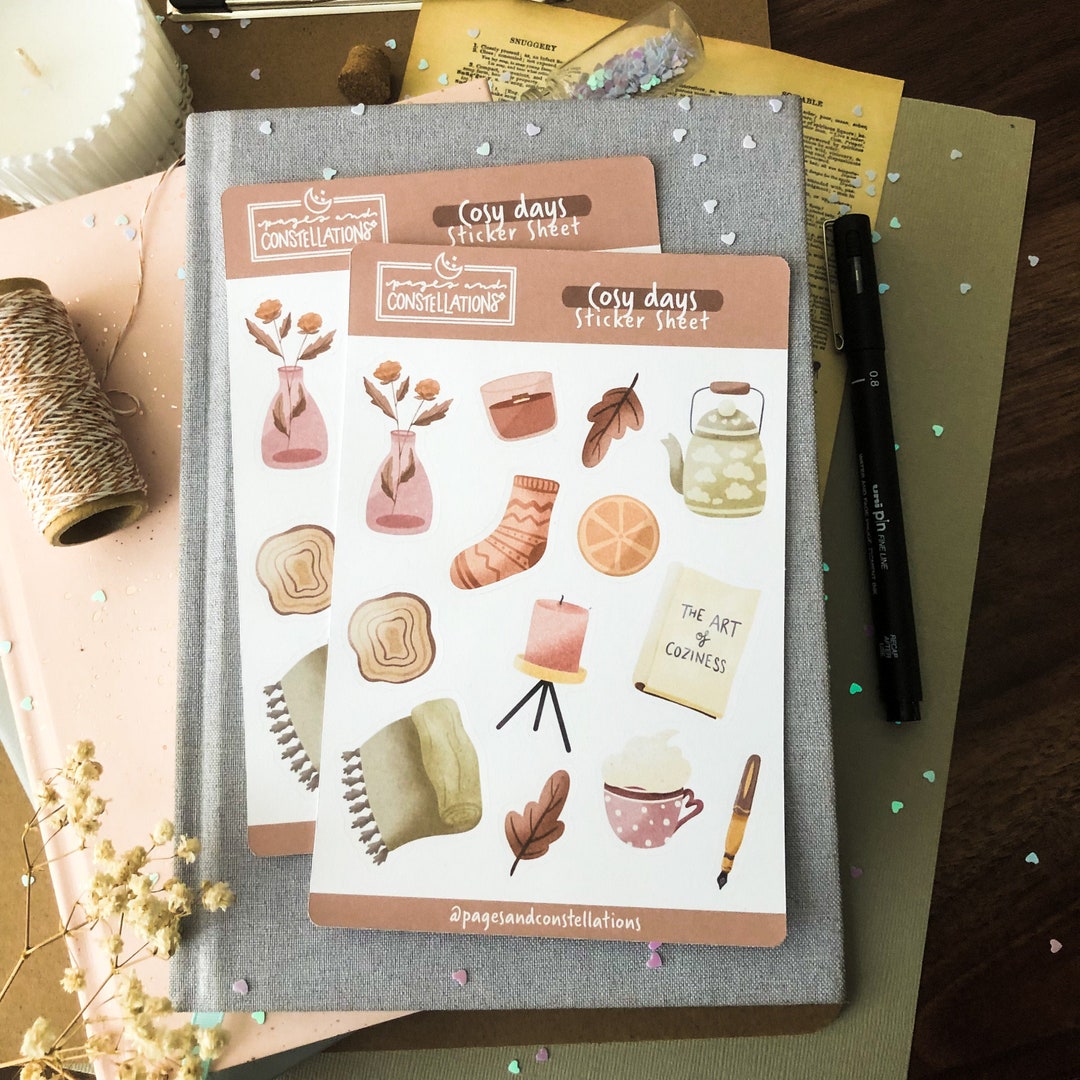 Sticker Sheet Cosy Days Planner Stickers Journal Stickers Hygge Cozy ...