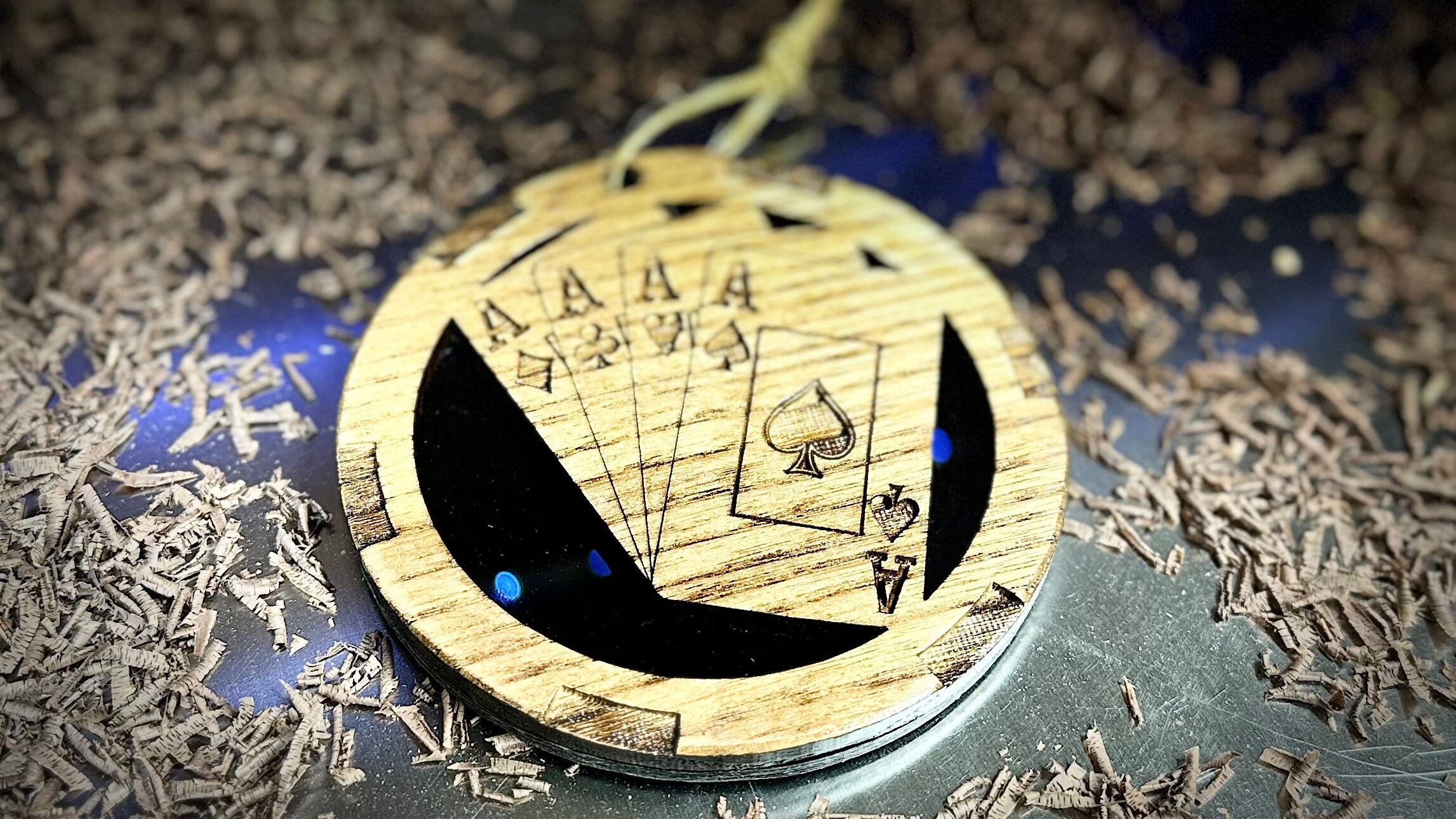 Large Four Ace's Poker Chip Christmas Tree Ornament Made From Ash ...