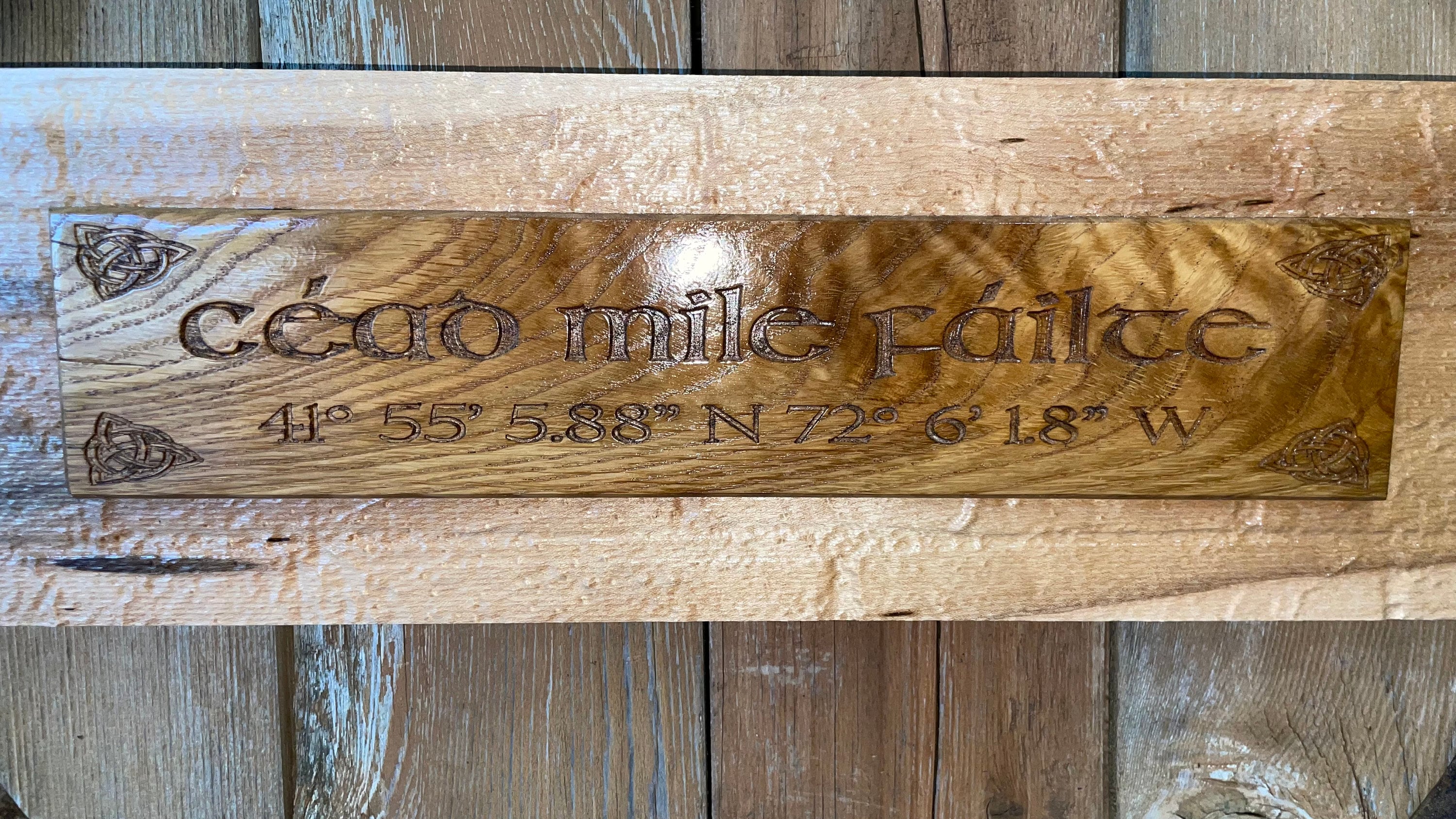 Cead Mile Failte Whiskey Barrel Sign Hand Made Wall Art Home Decor ...