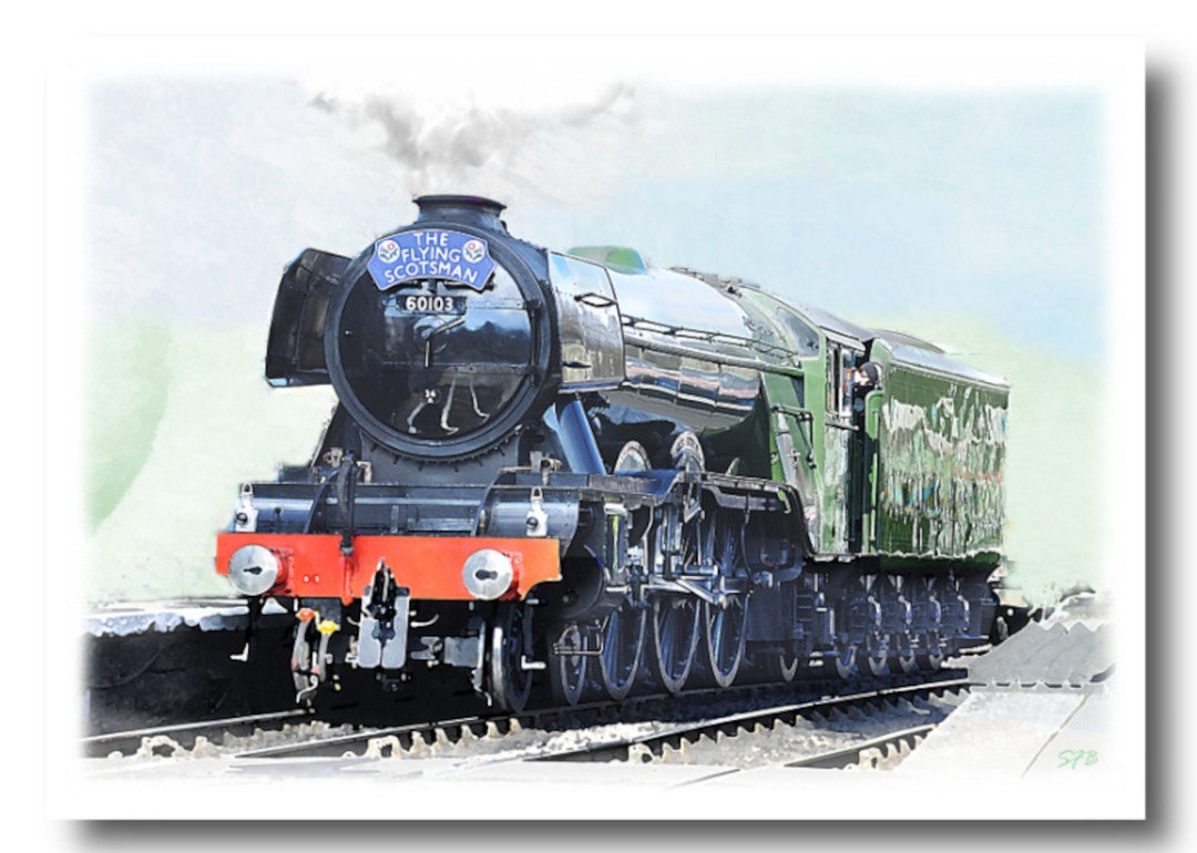The FLYING SCOTSMAN Train Greeting Card SFB Illustration - Etsy