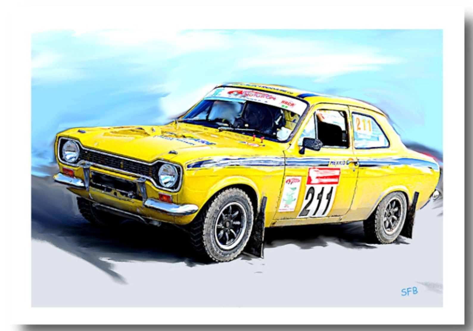 FORD ESCORT Rally Car Greeting /birthday Card SFB Illustration - Etsy