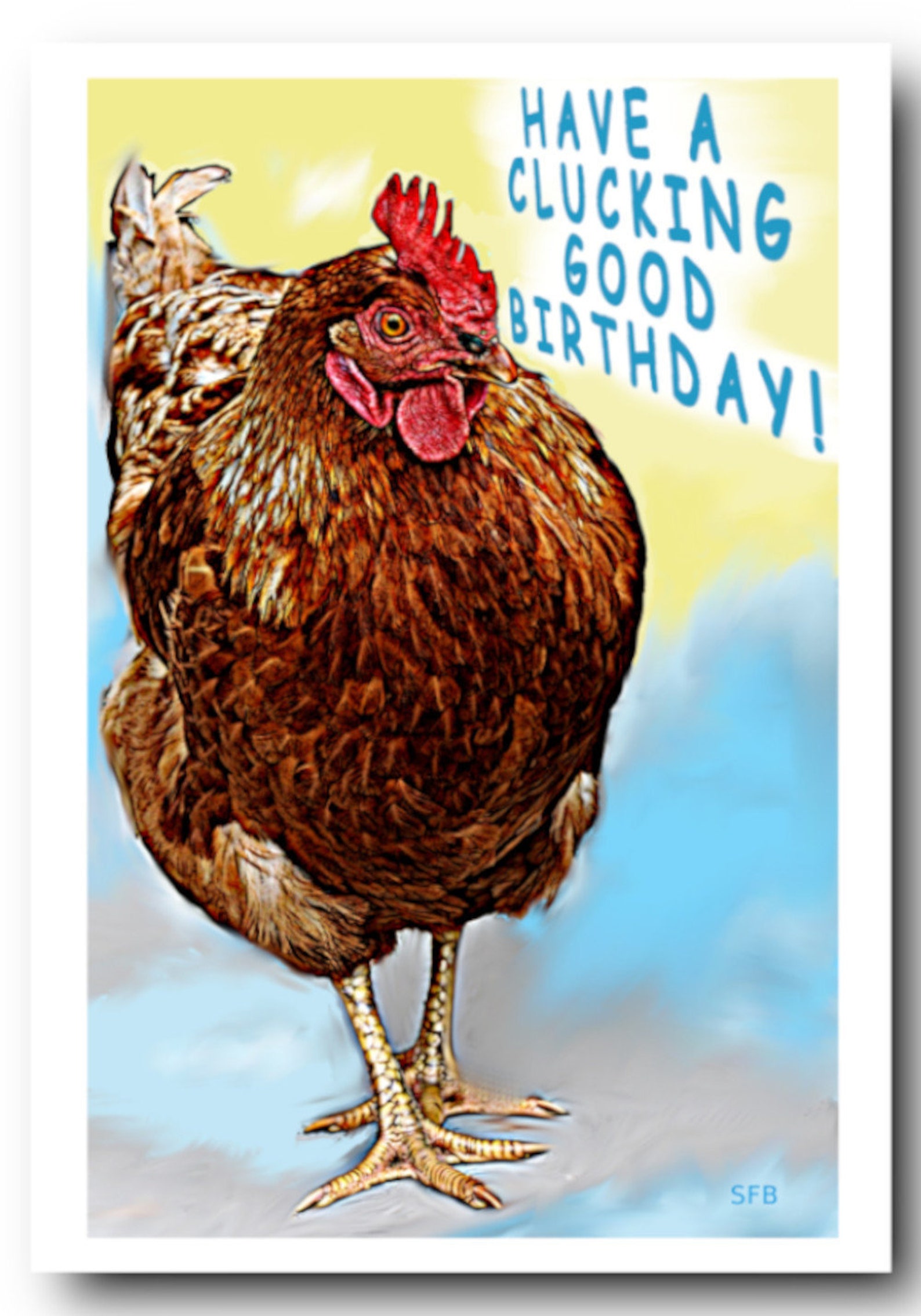 CHICKEN / HEN Have a Clucking Good Birthday Card SFB - Etsy