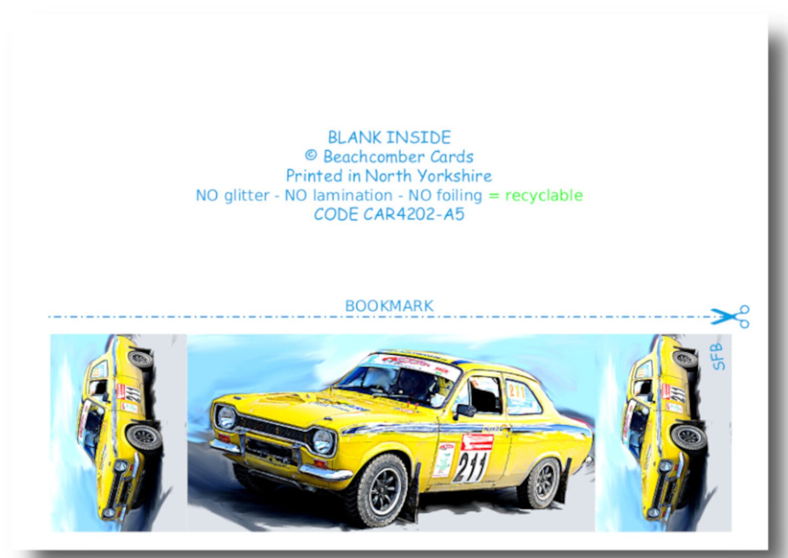 FORD ESCORT Rally Car Greeting /birthday Card SFB Illustration - Etsy