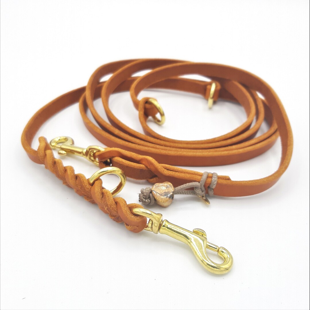 Dog Leash, Grease Leather, 3-fold Adjustable, Width 10 or 15 Mm, Length ...