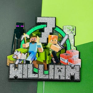 Layered Minecraft Cake Topper Personalised - Etsy Australia